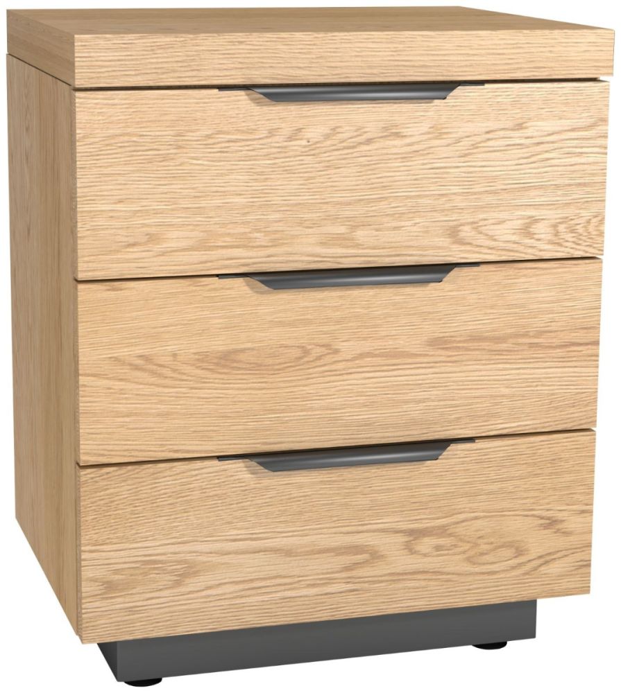 Classic Furniture Fusion Oak 3 Drawer Bedside Table